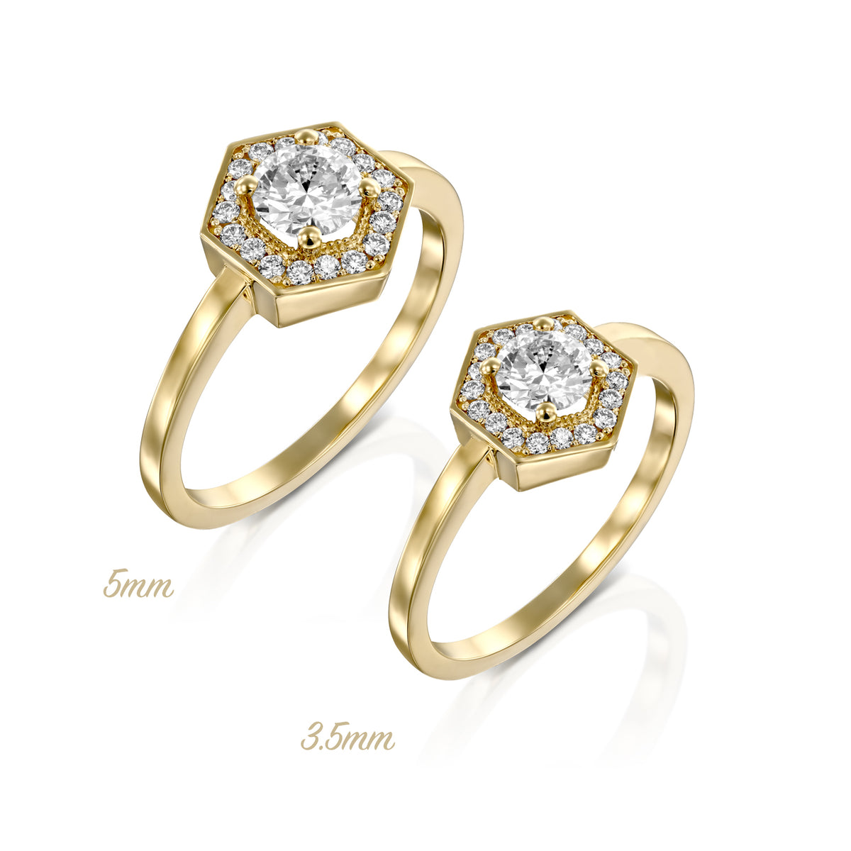 Amy , art-deco inspired 14K gold ring | Vintage style Engagement ring
